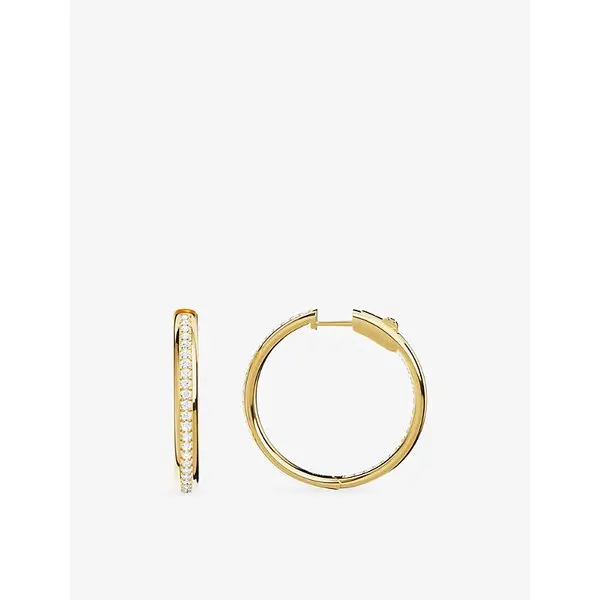 APM MONACO Riviera Alloy And Cubic Zirconia Hoop Earrings - Yellow