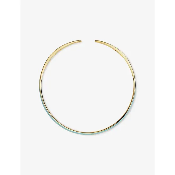 APM MONACO Riviera 18ct Gold-plated Alloy And Blue Enamel Necklace - Yellow