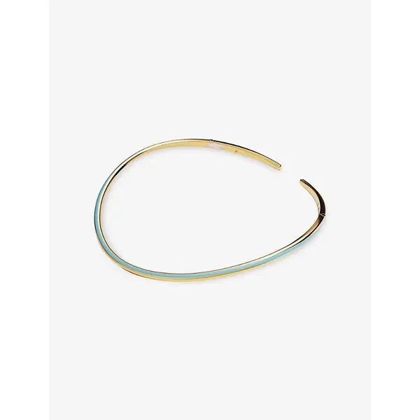 APM MONACO Riviera 18ct Gold-plated Alloy And Blue Enamel Necklace - Yellow