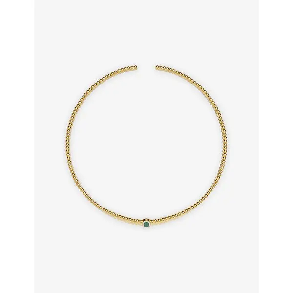 APM MONACO Les Calanques 18ct Gold-plated Alloy, Cubic Zirconia And Malachite Necklace - Yellow