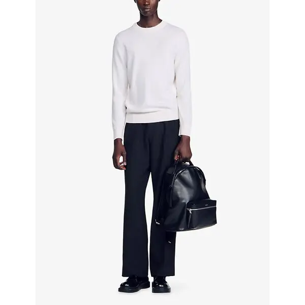 Sandro Brand-tab Leather Backpack