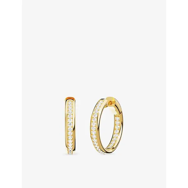 APM MONACO Riviera Alloy And Cubic Zirconia Hoop Earrings - Yellow