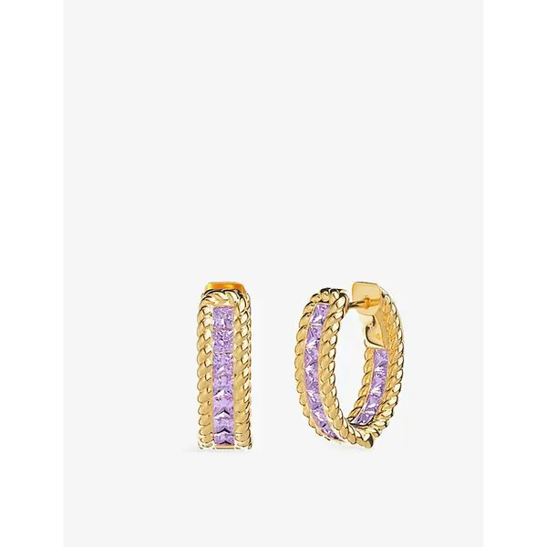 APM MONACO Cordage Lilas Alloy And Lab-grown Glass-ceramic Hoop Earrings - Yellow