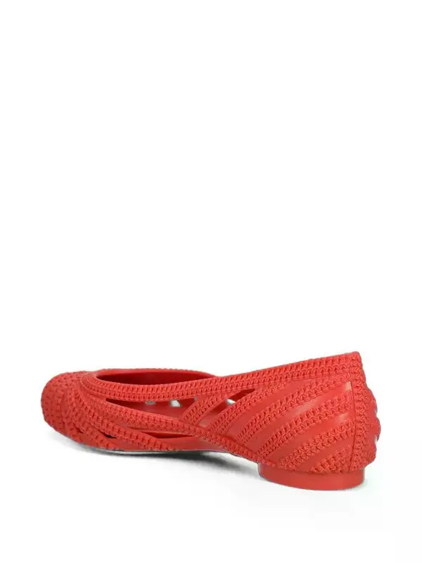 Melissa Femme Classy Woven-effect Cutout Ballet Flats