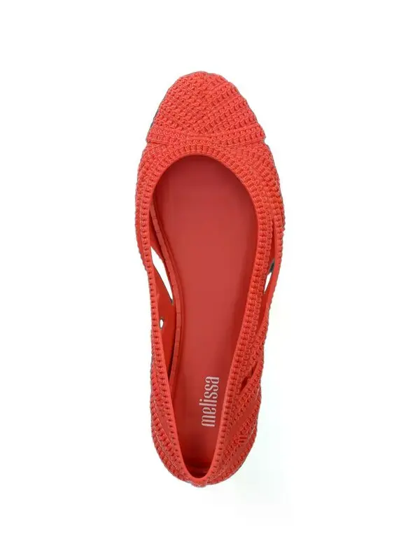 Melissa Femme Classy Woven-effect Cutout Ballet Flats