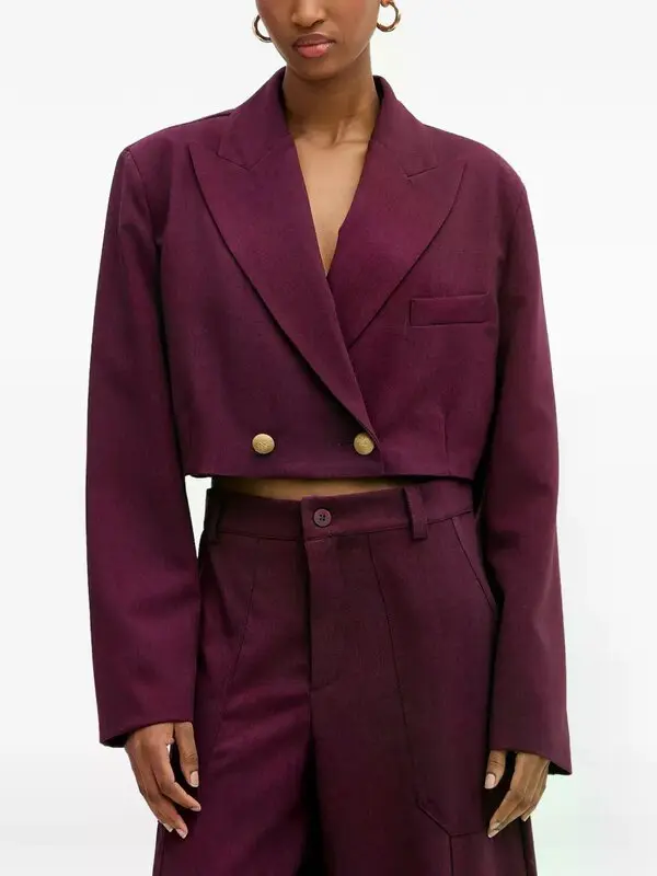 HAVEONE Double-breasted Cropped Jacket