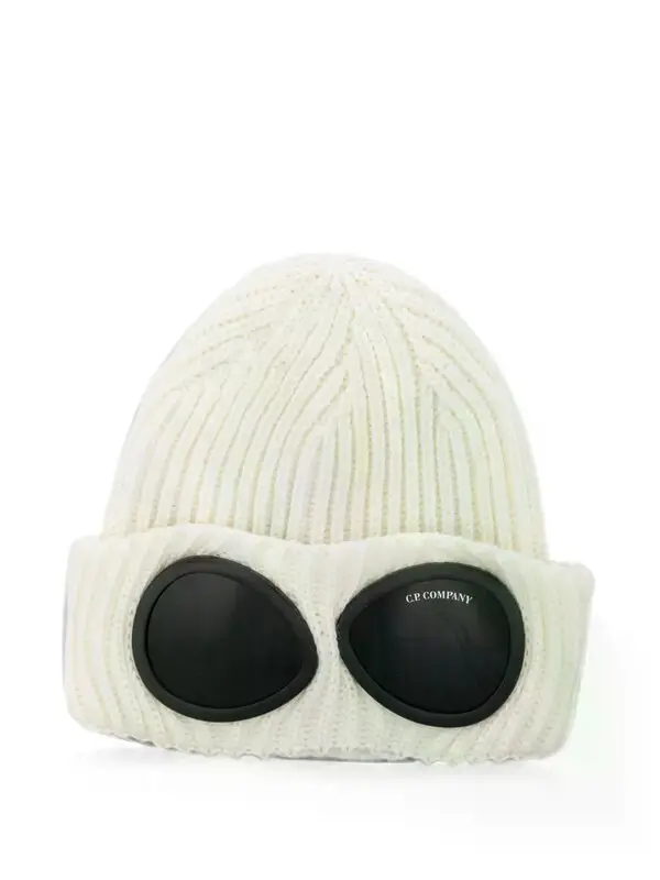 C.P. COMPANY Goggle-detail Ribbed Beanie Hat