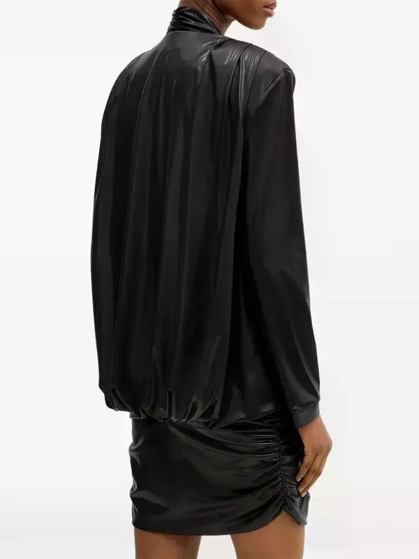 HAVEONE Pussy-bow Draped Midi Dress - Black