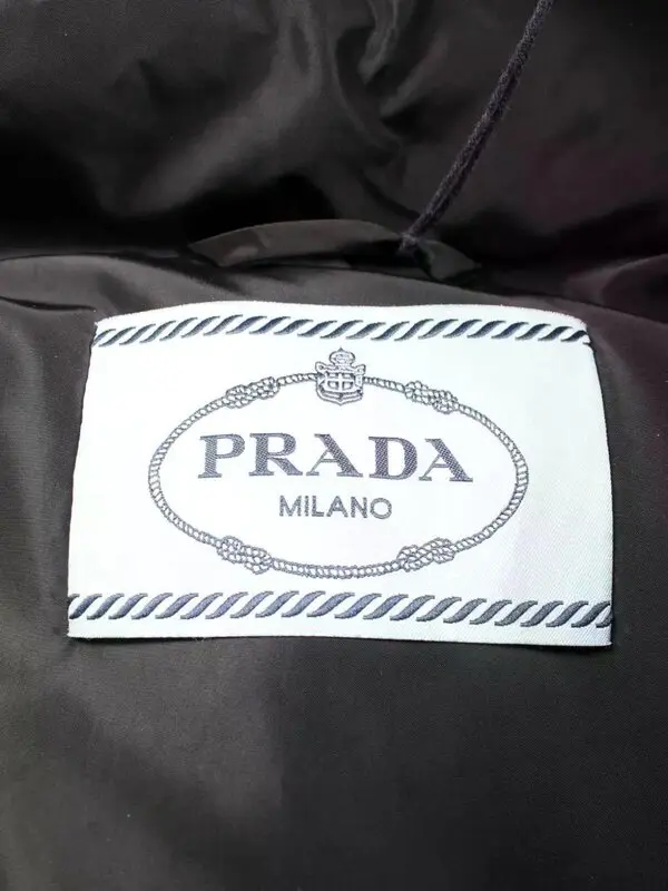 Prada 2010s Enamel Triangle Logo Puffer Jacket