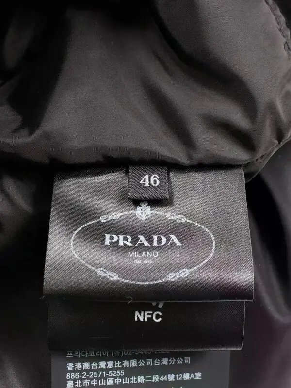 Prada 2010s Enamel Triangle Logo Puffer Jacket