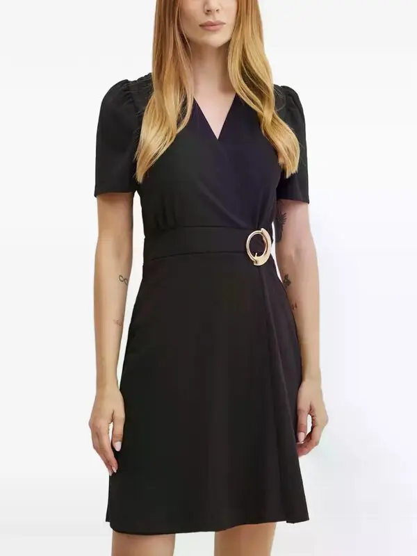 MORGAN Buckle-detail Wrap-style Mini Dress