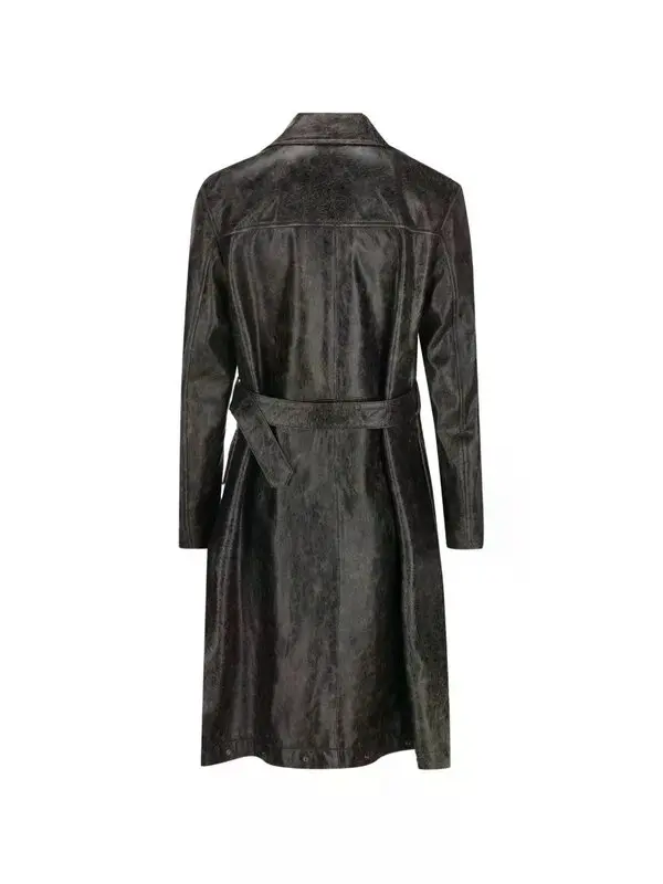 Fendi Crackled Leather Trench Coat