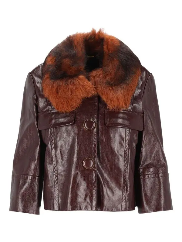 Chloé Short Leather Jacket - Purple