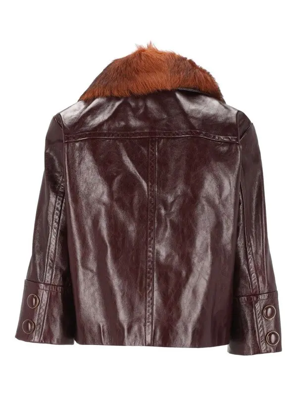 Chloé Short Leather Jacket - Purple