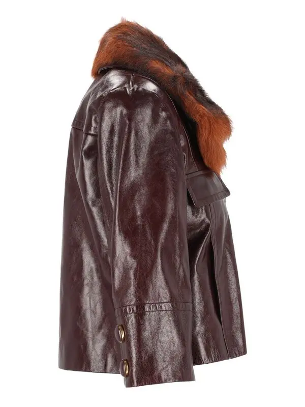 Chloé Short Leather Jacket - Purple