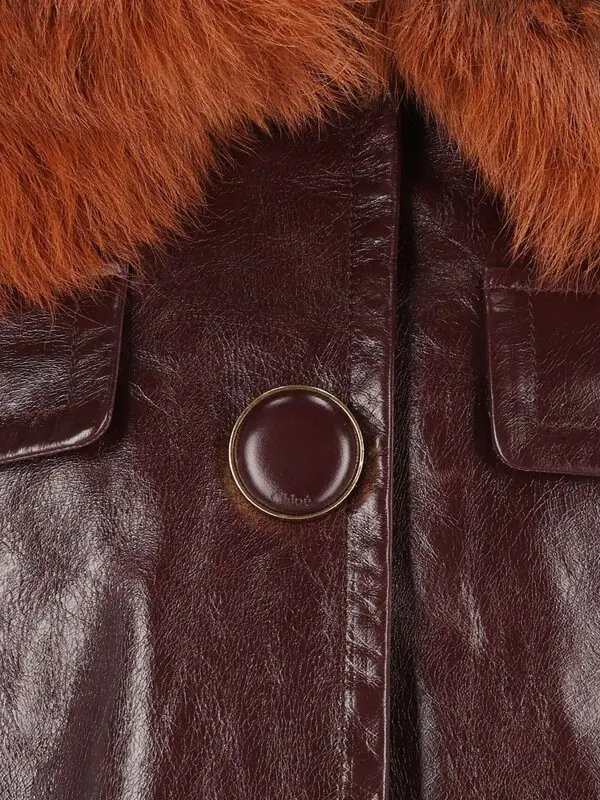 Chloé Short Leather Jacket - Purple