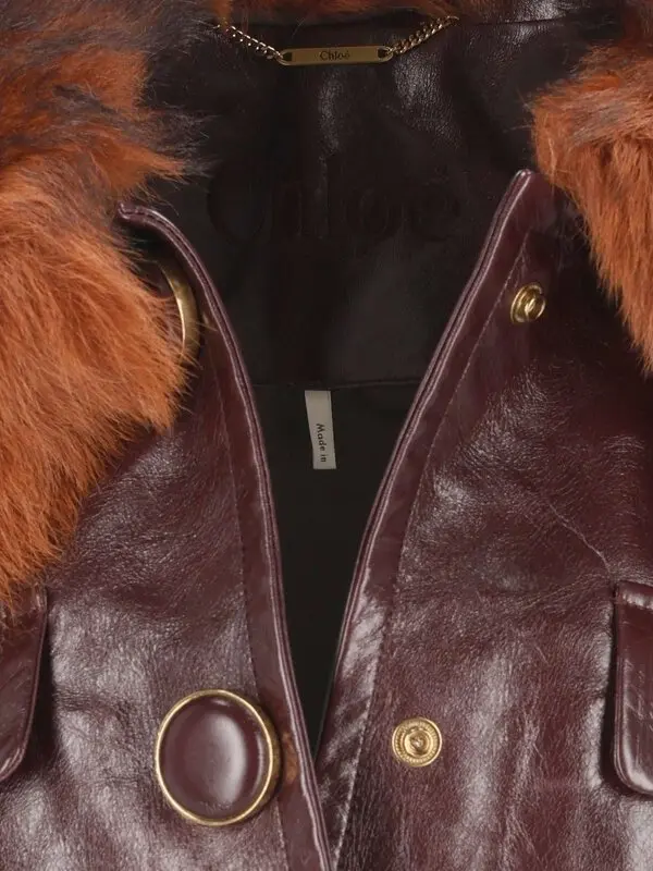 Chloé Short Leather Jacket - Purple