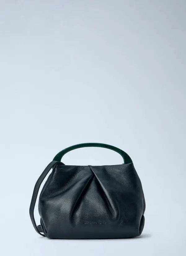 Dries Van Noten Structured Leather Handbag - Black