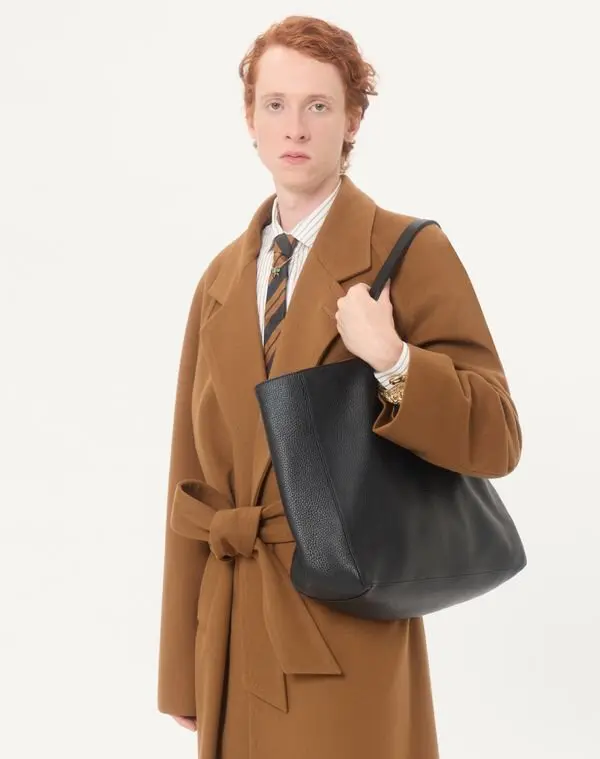 Valentino Garavani Light Wool Drap Coat With Belt
