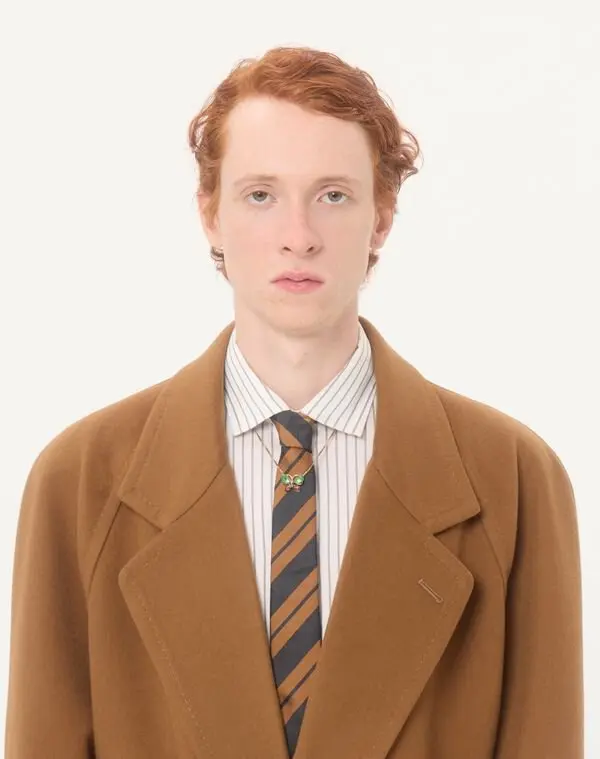 Valentino Garavani Light Wool Drap Coat With Belt