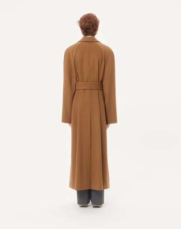 Valentino Garavani Light Wool Drap Coat With Belt