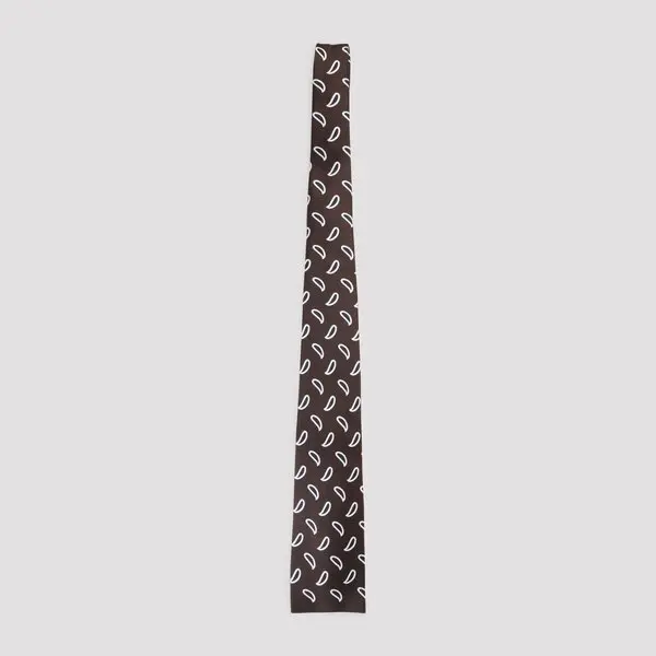 Celine Silk Squared-end Tie For - Brown