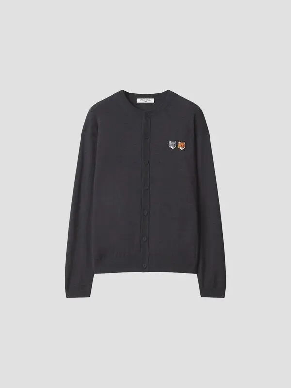 Maison Kitsuné Double Fox Head Comfort Cardigan - Anthracite
