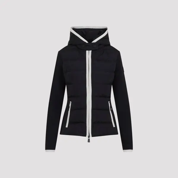 Moncler Zip-up Puffer Cardigan With Quilted Down-filled Warmth