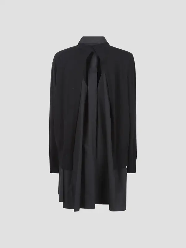 Sacai Poplin-cotton Knit Dress