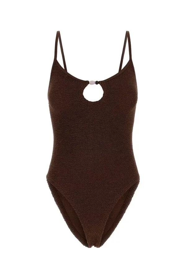 Hunza G Chocolate Stretch Nylon Mia Swimsuit - Brown