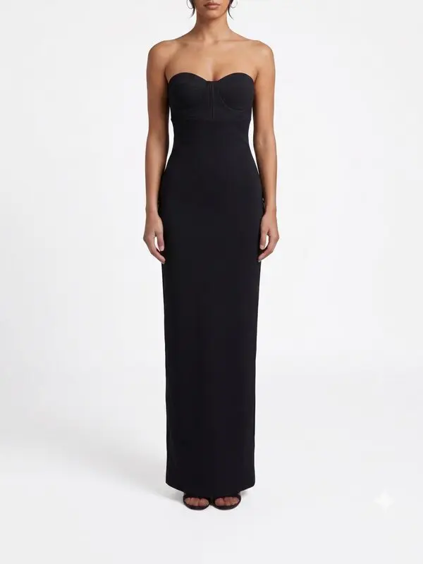 Solace London Criªpe Long Dress - Black