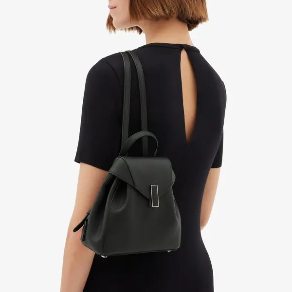VALEXTRA Iside Mini Leather Backpack - Black