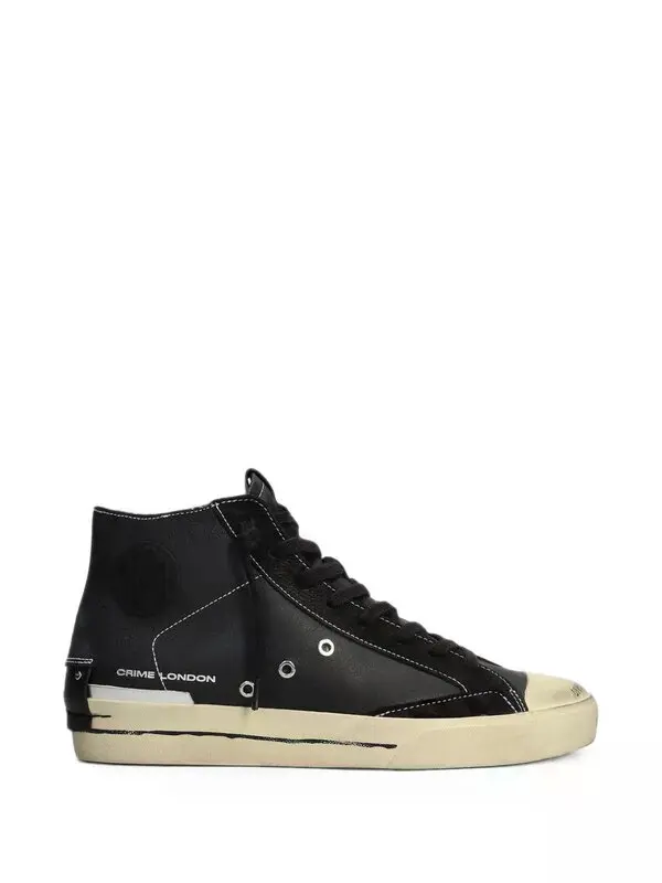 CRIME LONDON Distressed-effect High-top Sneakers