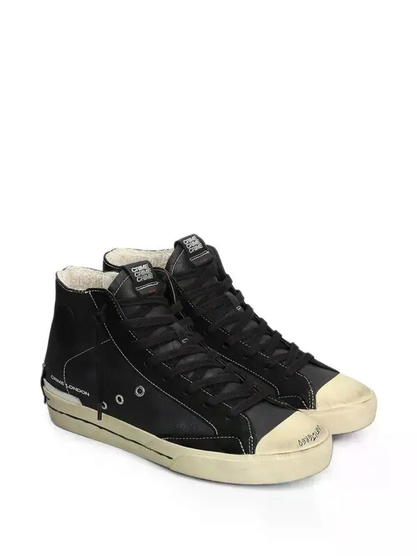CRIME LONDON Distressed-effect High-top Sneakers