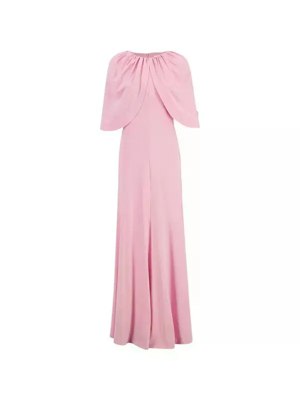 Roland Mouret Gathered Cape Maxi Dress