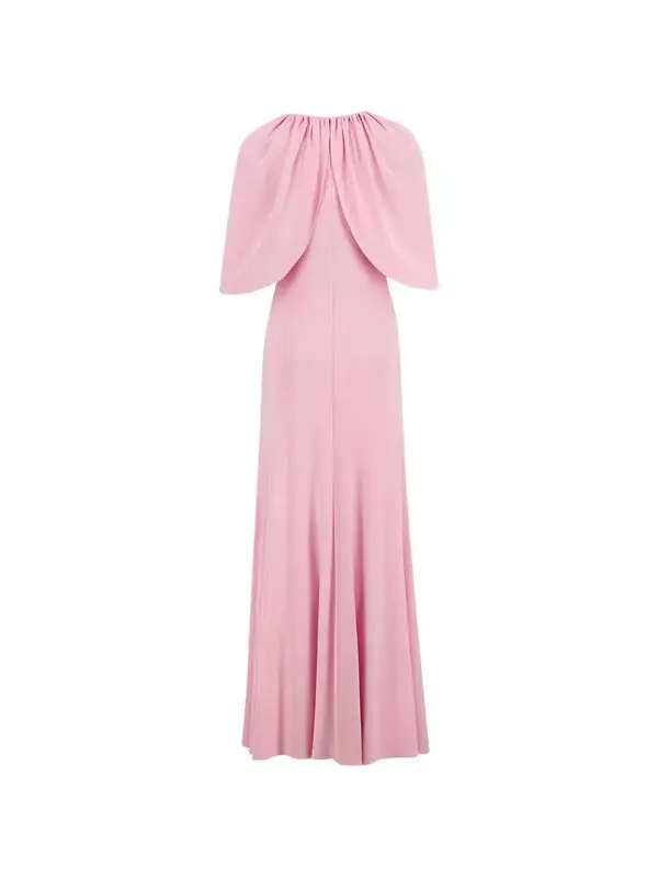 Roland Mouret Gathered Cape Maxi Dress