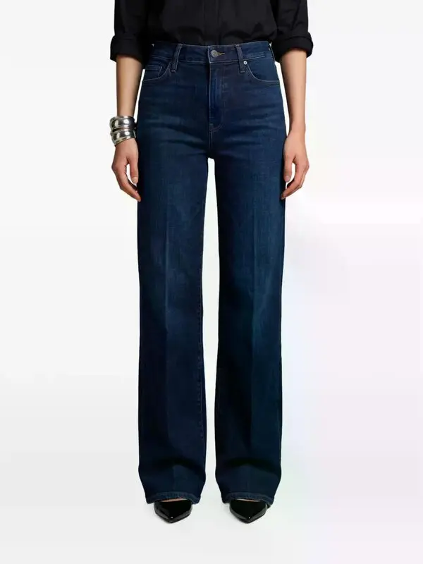 MOTHER Logo-embroidery Wide-leg Jeans