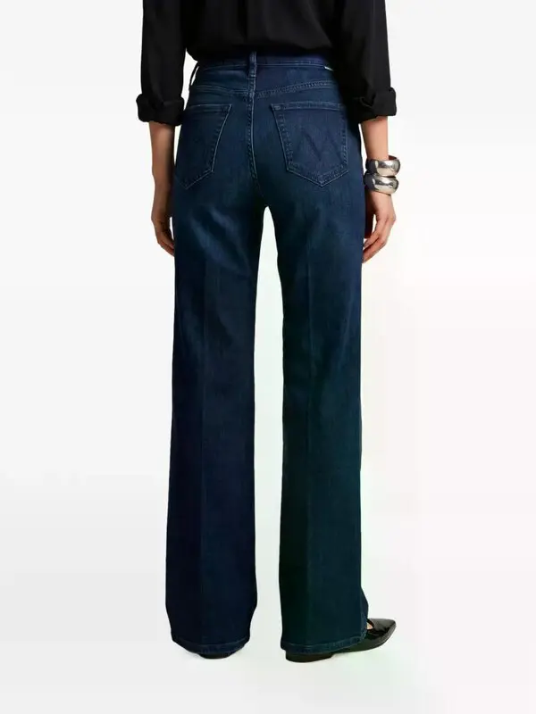 MOTHER Logo-embroidery Wide-leg Jeans