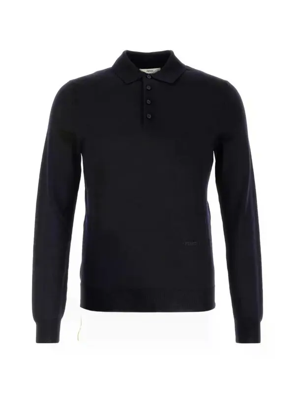 Fendi Long-sleeve Wool Polo Shirt