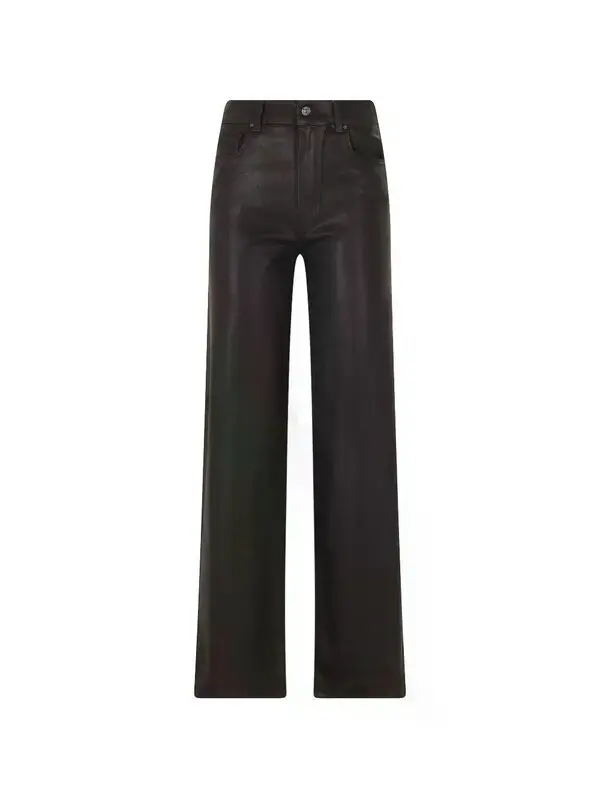 Paige Sasha Coated Logo-patch Straight-leg Jeans - Brown