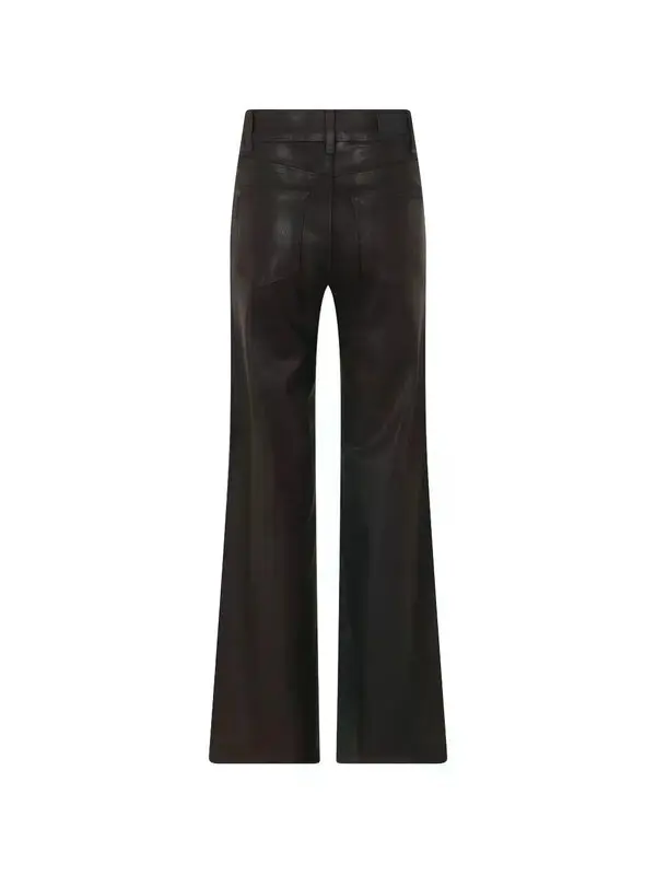 Paige Sasha Coated Logo-patch Straight-leg Jeans - Brown