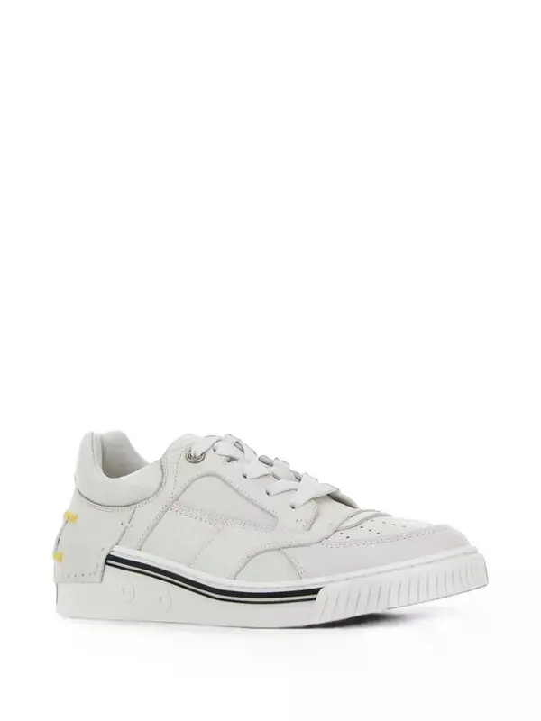 Fendi Fender Panelled Leather Sneakers - White