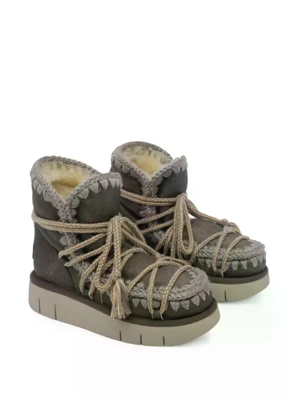 Mou Eskimo Crochet-trim Lace-up Boots