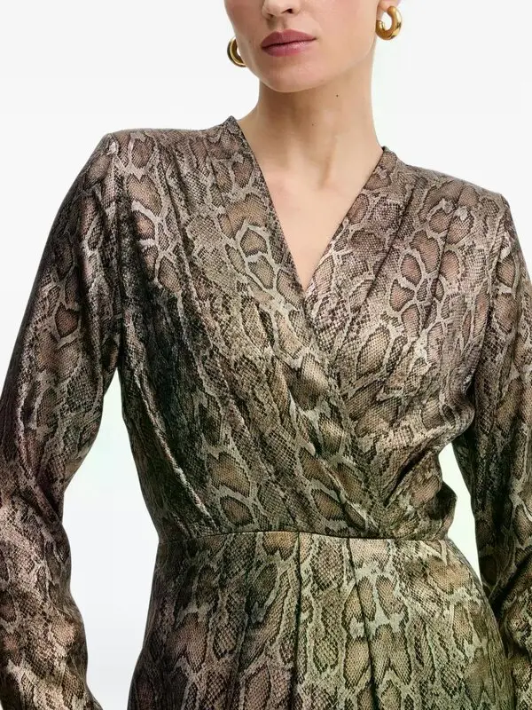 MORGAN Snake-print Wrap-style Mini Dress