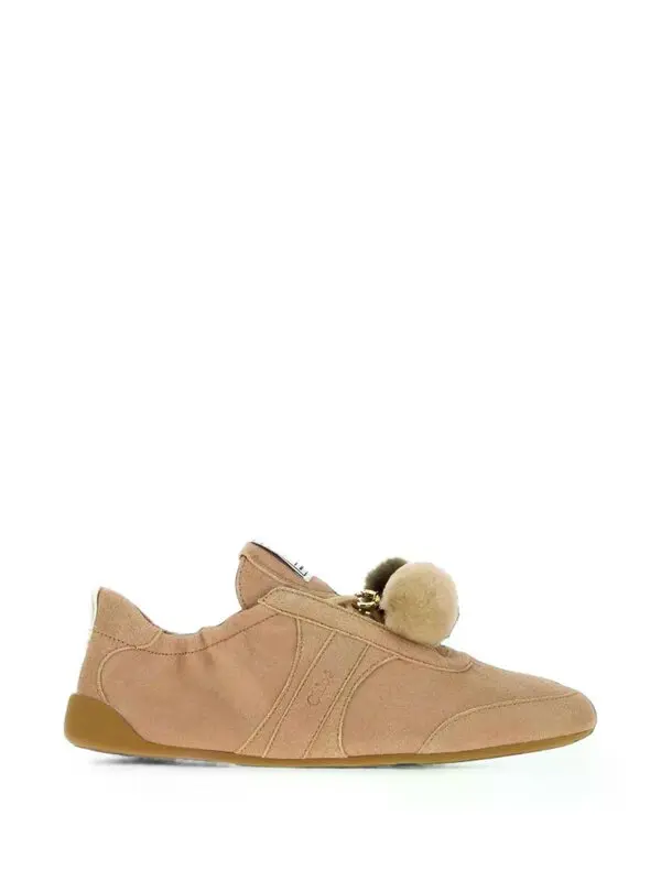 Chloé Kick Pompom-embellished Sneakers - Neutrals