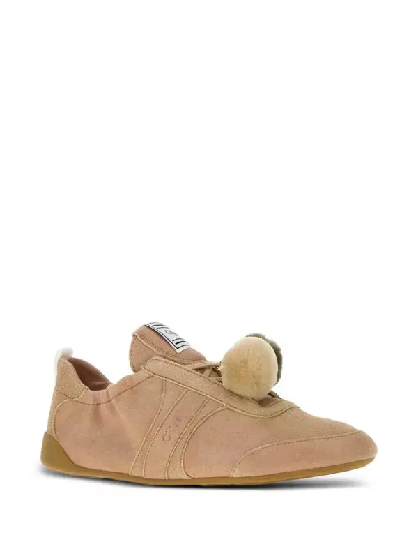 Chloé Kick Pompom-embellished Sneakers - Neutrals