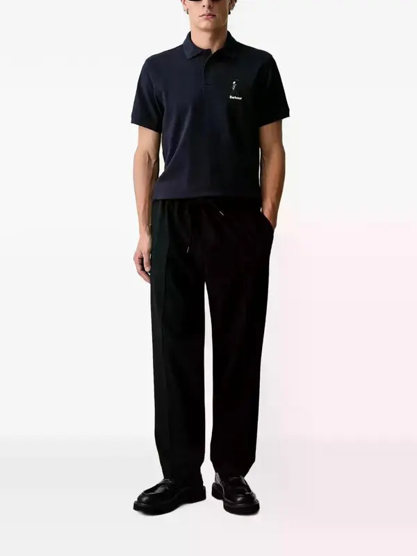 Barbour Logo-embroidered Piqué Polo Shirt - Blue