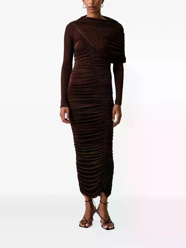 Bardot Ruched Draped-detail Dress