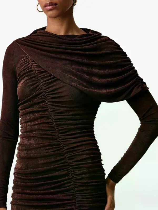 Bardot Ruched Draped-detail Dress