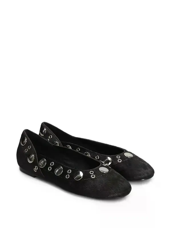 BIBI LOU Eyelet-embellished Ballet Flats - Brown